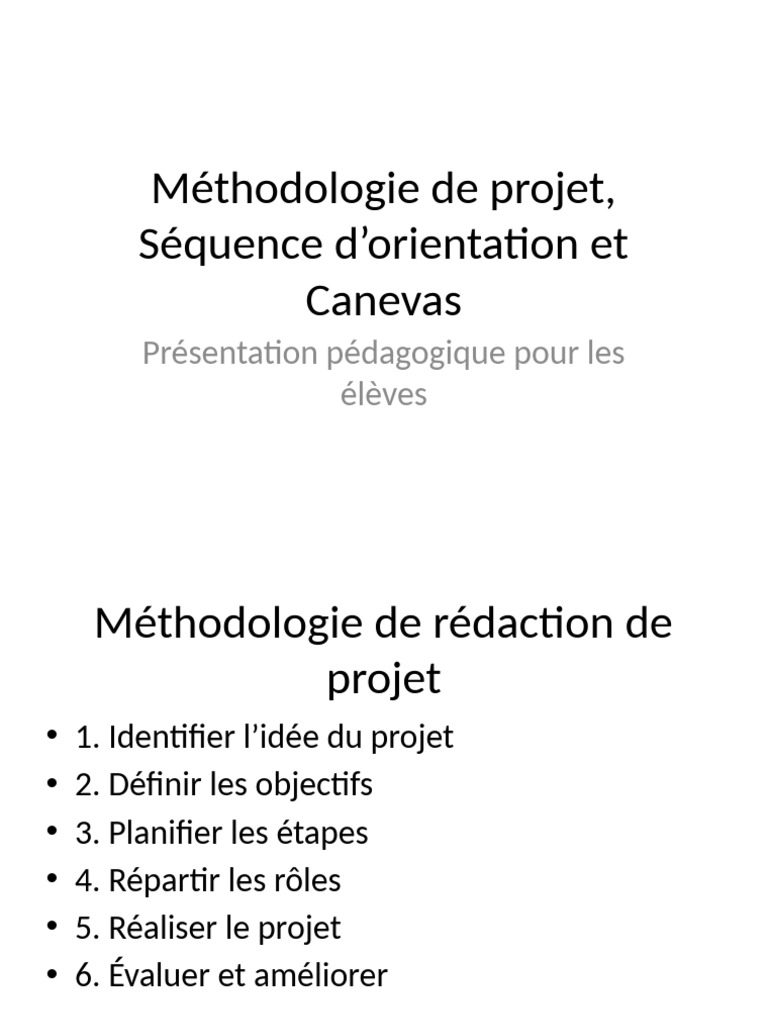 Presentation Projet Orientation | PDF