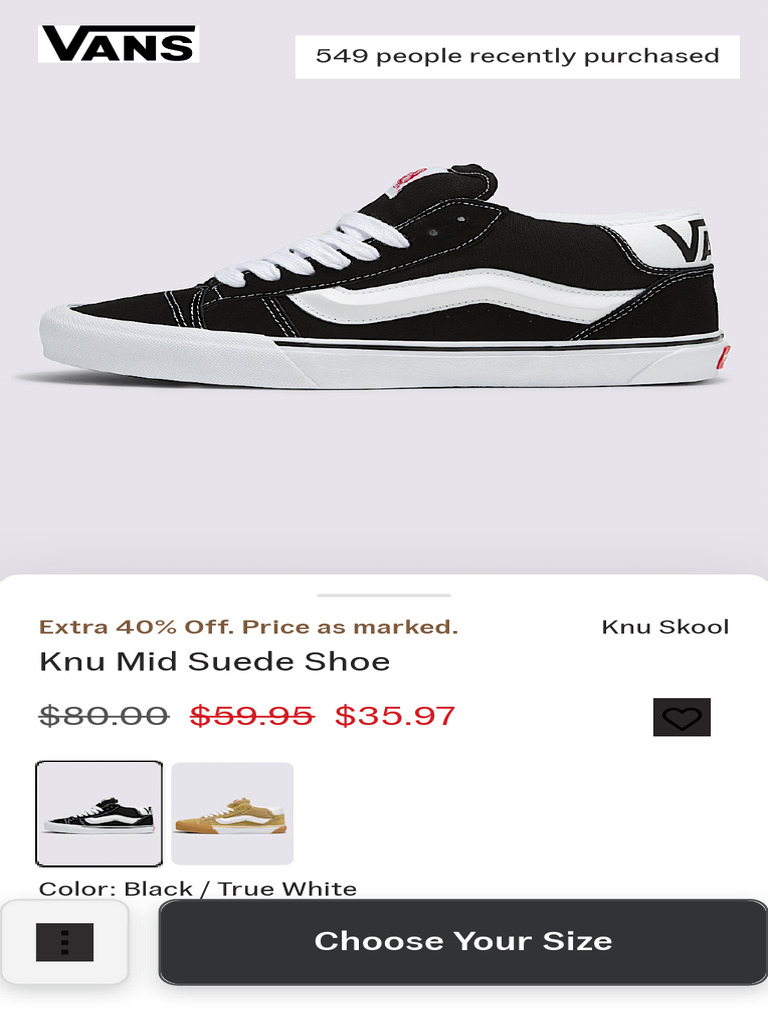 Knu Mid Suede Shoe in Black True White Vans | PDF