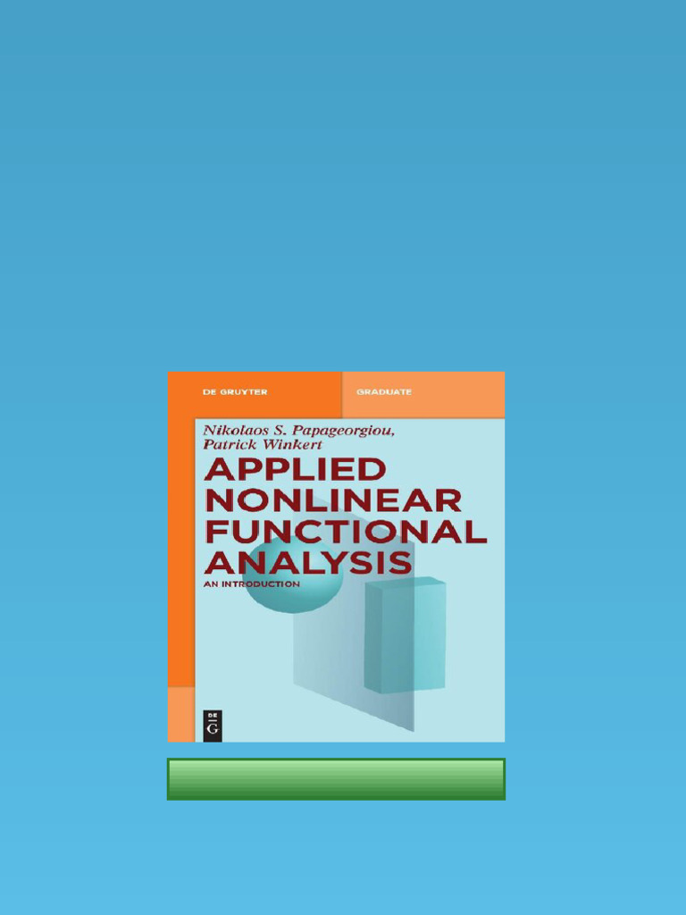 (Ebook) Applied Nonlinear Functional Analysis - An Introduction by Nikolaos S. Papageorgiou ...