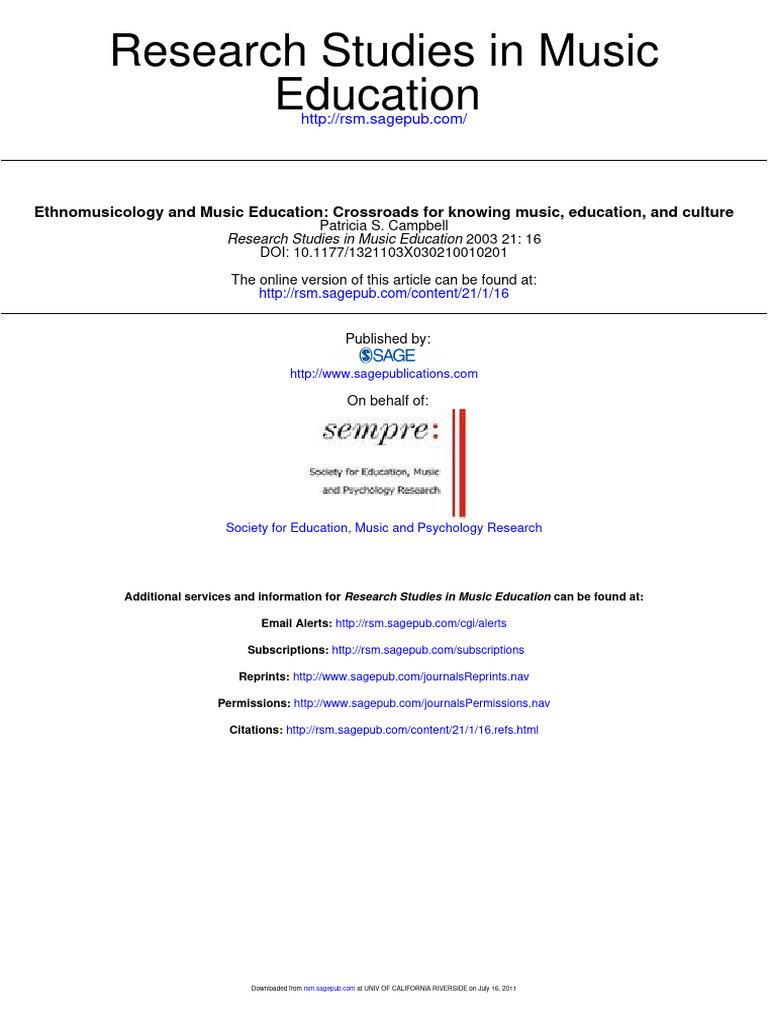 Ethnomusicology's Impact on Music Education | PDF | Musicology ...