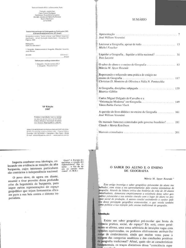 RESENDE, MMS - O Saber Do Aluno e o Ensino de Geografia | PDF