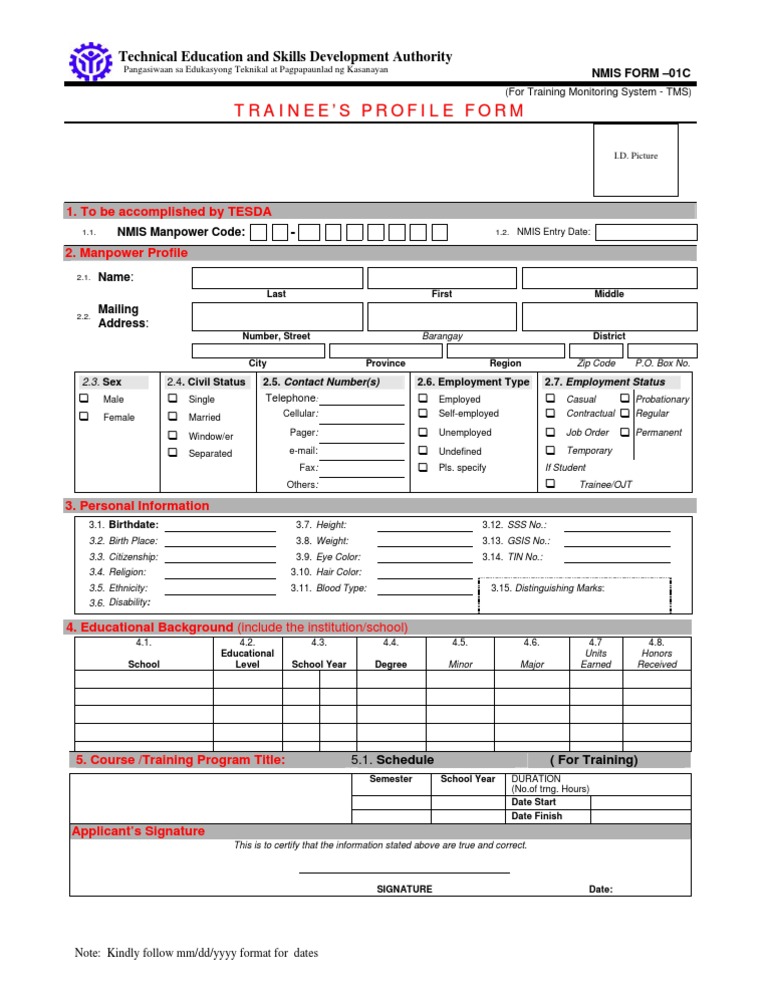 TESDA Manpower Profile