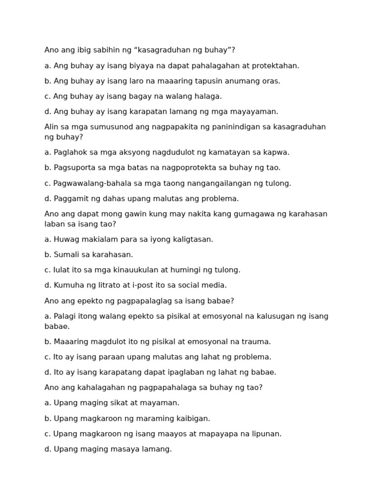 Grade 10 Final Exam | PDF