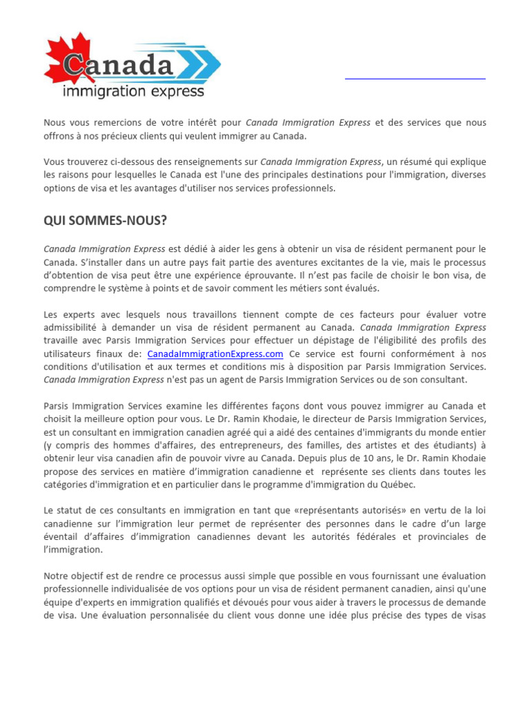 Immigration au Canada simplifiée | PDF