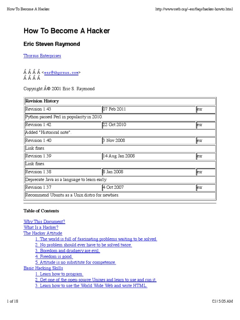 How To Become A Hacker | PDF | Hacker Culture | Linux