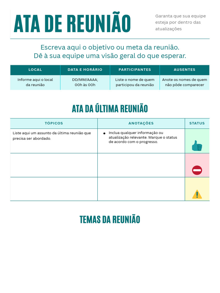 Doc de Ata de Reunião com Estilo Professional Clássico em Verde-azulado e Turquesa.pdf | PDF