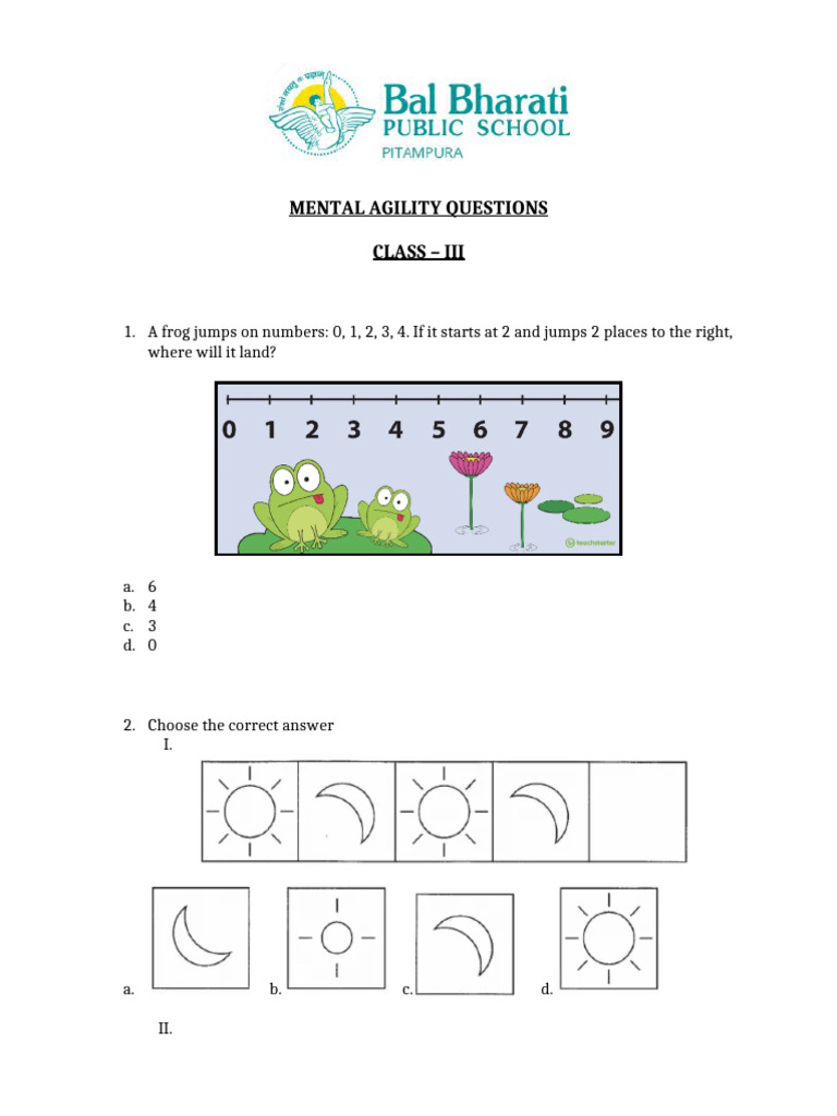 Class 3 Term 1 Mental Ability Worksheet 1 Pdf 1112