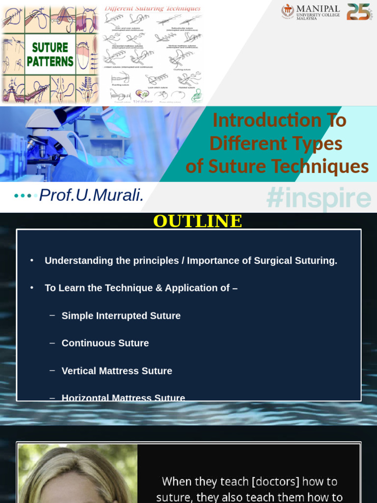 Introduction To Sutures - Final | PDF | Surgical Suture | Surgery