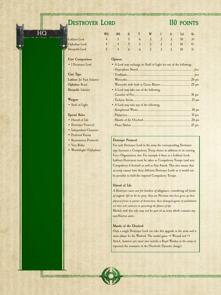 30K Necron Destroyer Cult | PDF