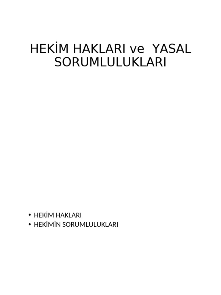 1-Heki̇mi̇n Yasal Sorumluluklari | PDF