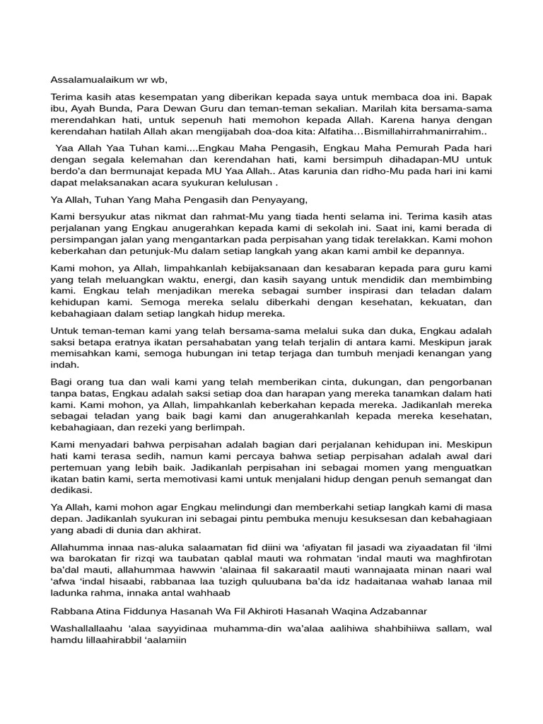 Doa Perpisahan | PDF