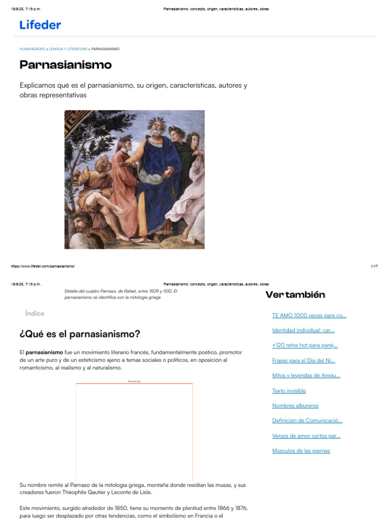 Parnasianismo: Definición y Autores | PDF | Poesía francesa