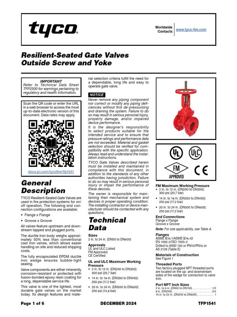 Resilient-Seated Gate Valves Overview | PDF | Valve | Screw