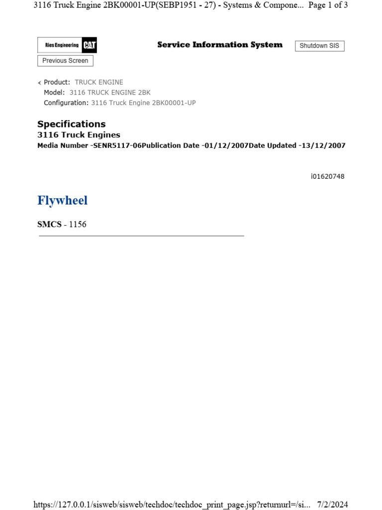 3116 Engine Flywheel | PDF