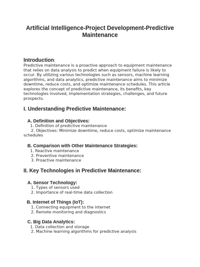 Artificial Intelligence-Project Development-Predictive Maintenance ...