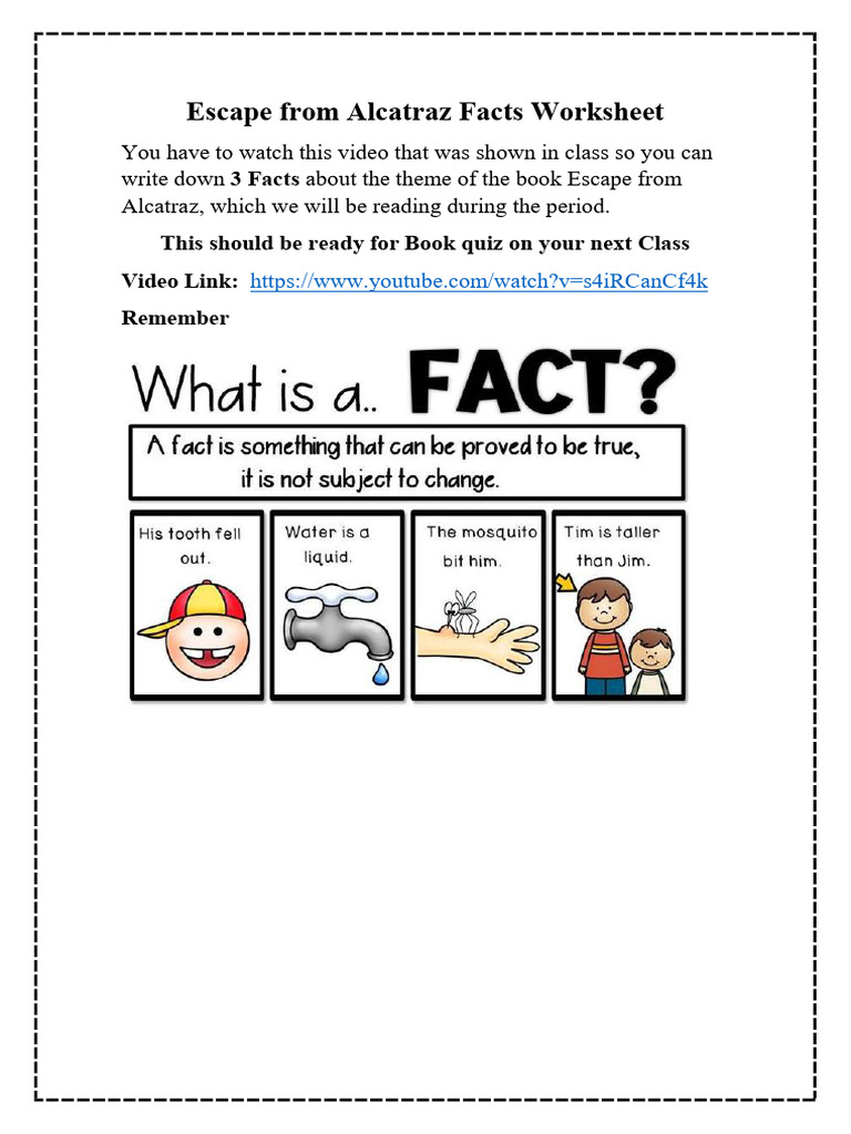 Escape from Alcatraz Facts Worksheet | PDF