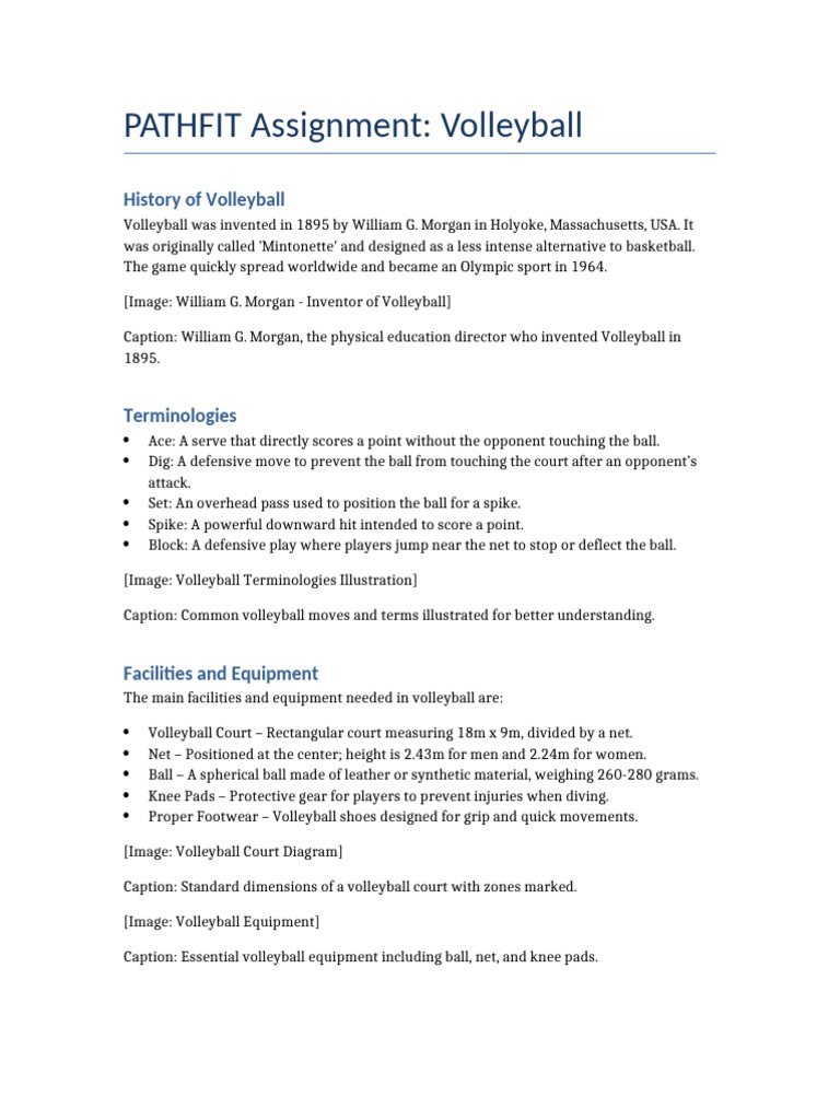 Pathfit Volleyball Assignment Final | PDF