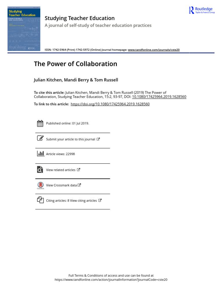 The Power of Collaboration | PDF | Teachers | Teacher Education