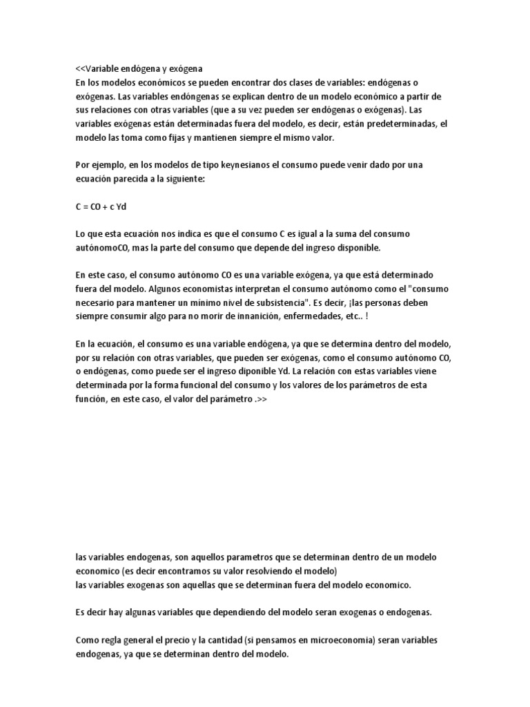 Variable Endógena y Exógena 2 | PDF | Macroeconómica | Tipo de cambio