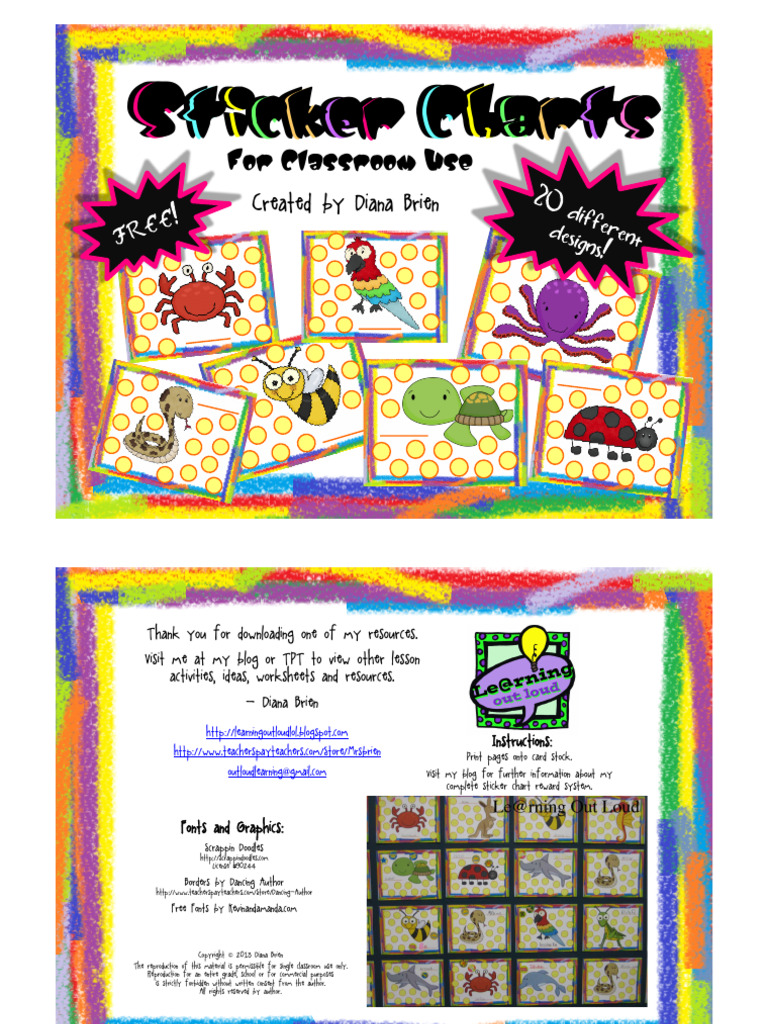 Classroom Sticker Chart Resource | PDF
