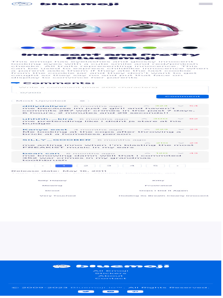 Innocent and Pretty Blue Emoji | PDF
