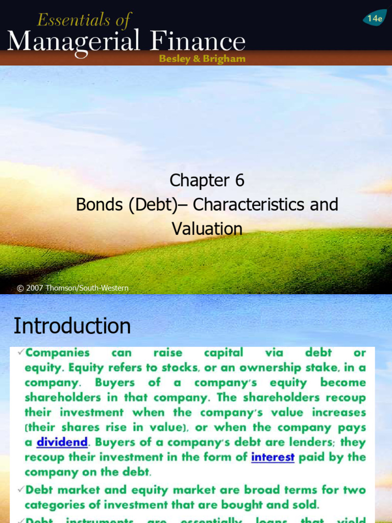 Chapter 6 - Essentials of Managerial Finance 14th Ed (Slides) | PDF | Bonds (Finance) | Interest