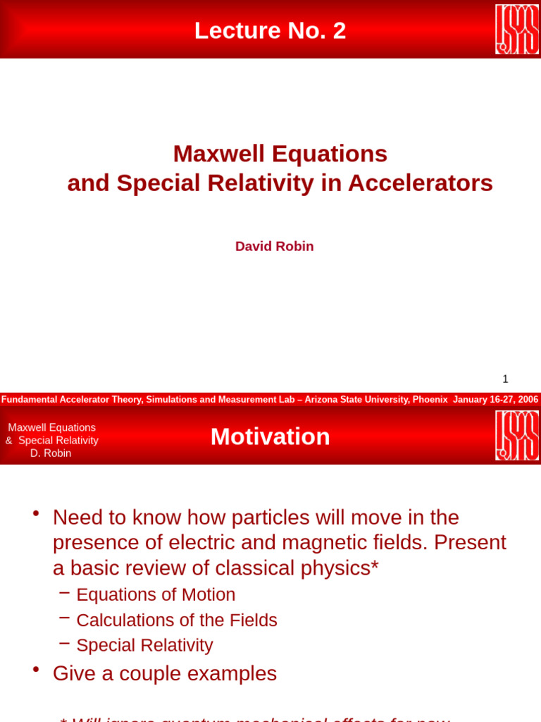 L2 MaxwellAndRelativity | PDF | Special Relativity | Maxwell's Equations