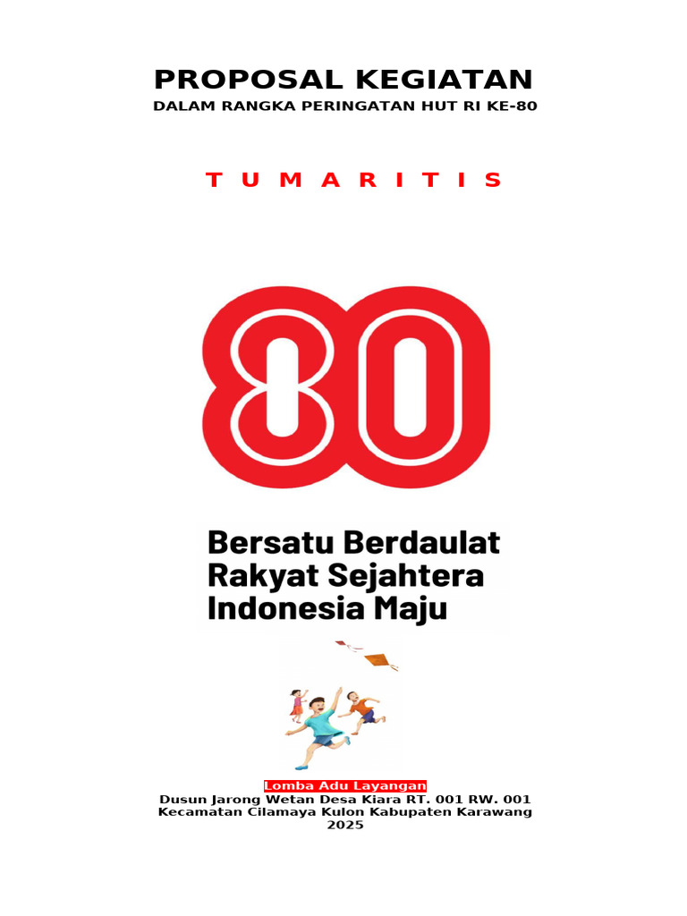 Proposal Hut Ri Ke 80 Tumaritis | PDF
