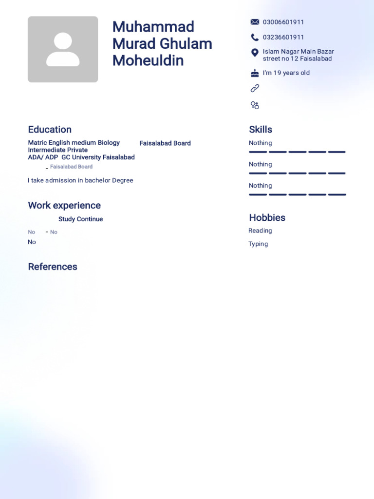Muhammad Murad Ghulam's Profile Summary | PDF