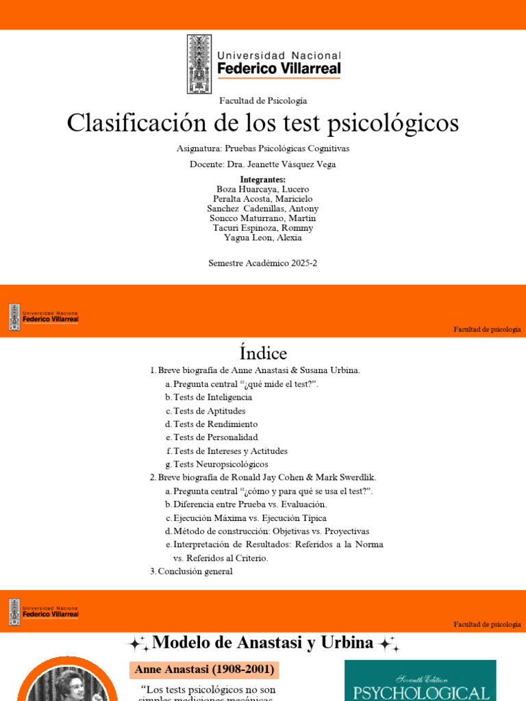 Clasificación de Tests Psicológicos | PDF | Inteligencia | Sicología