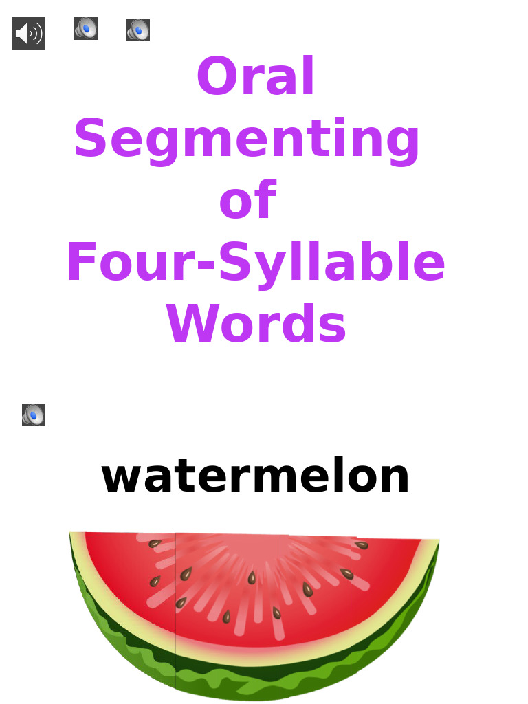 Oral Segmenting of Four-Syllable Words | PDF