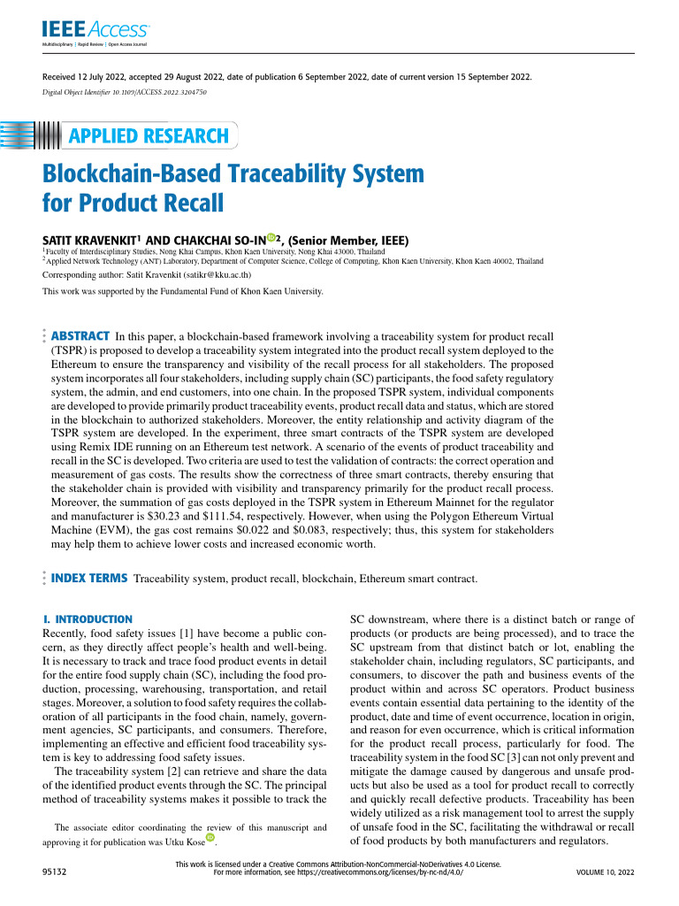 (PE-6) Blockchain-Based Traceability System For Product Recall | PDF ...