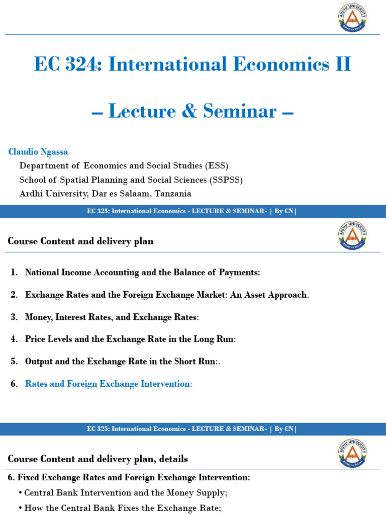 International Economics II Course Overview | PDF | Exchange Rate ...