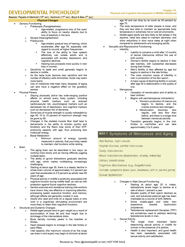 DEVPSYCH 15 - Physical and Cognitive Development in Middle Adulthood ...