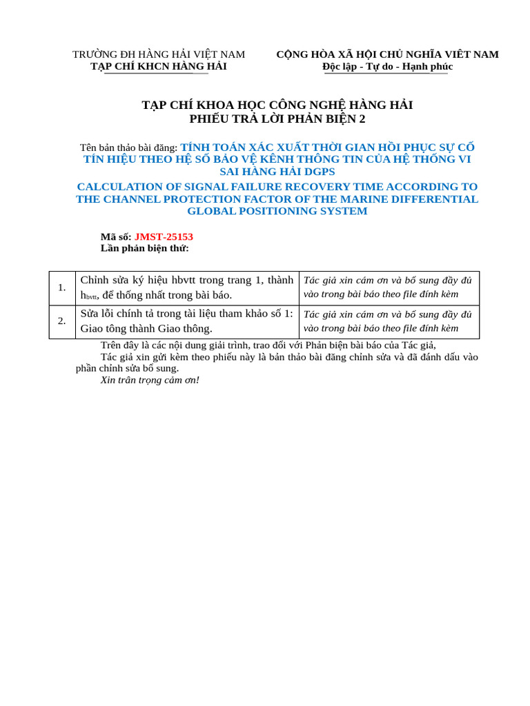 Phieu Tra Loi Phan Bien 02 | PDF