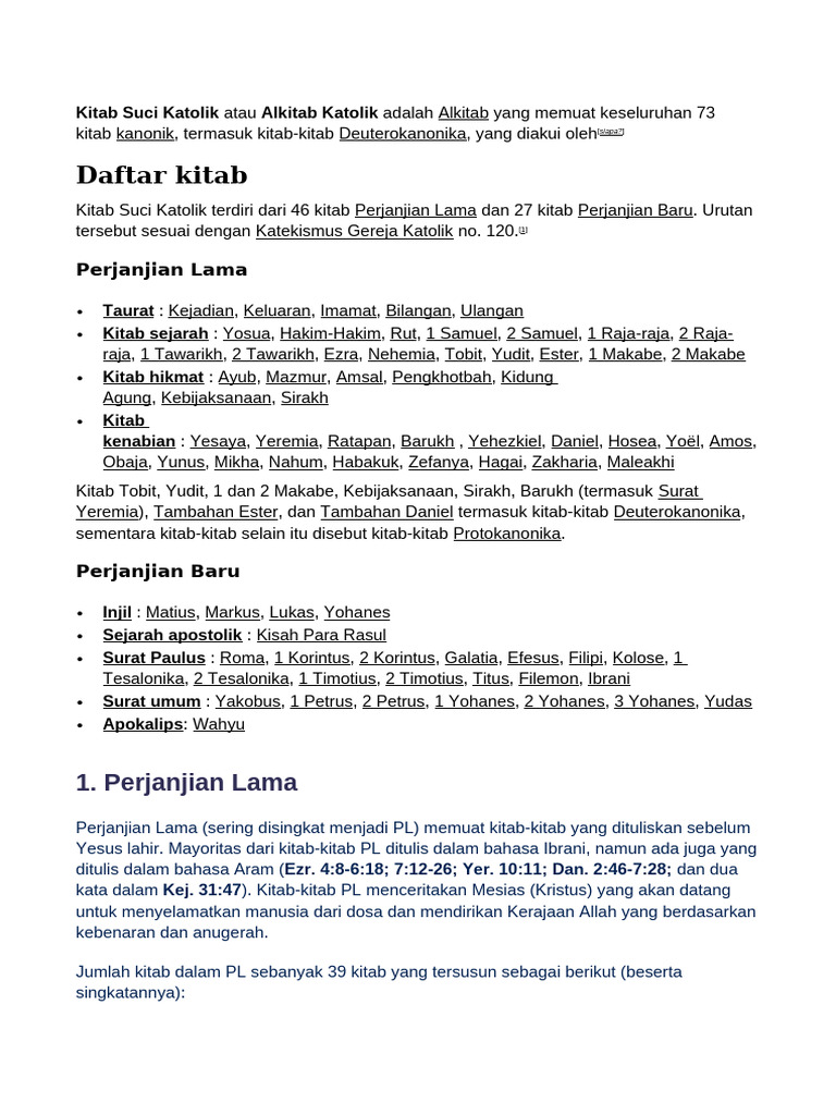 Jumlah dan Daftar Kitab Katolik | PDF