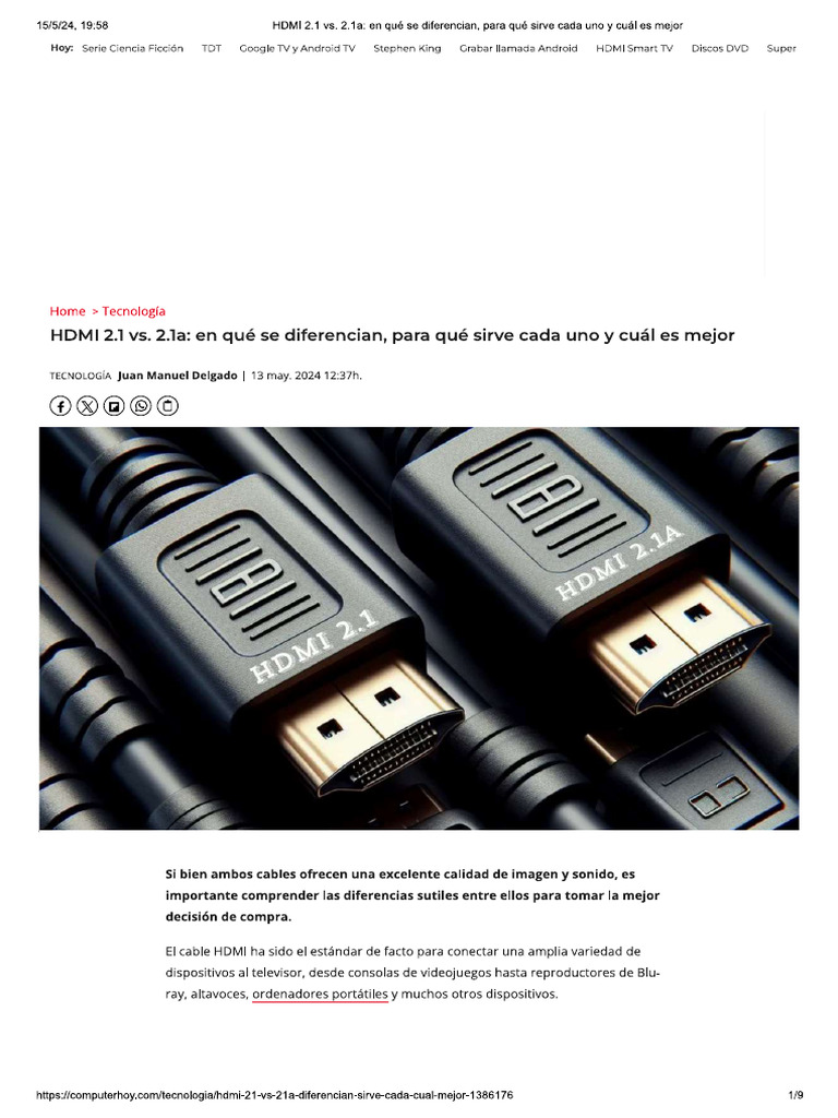 Tipos Cables Hdmi | PDF