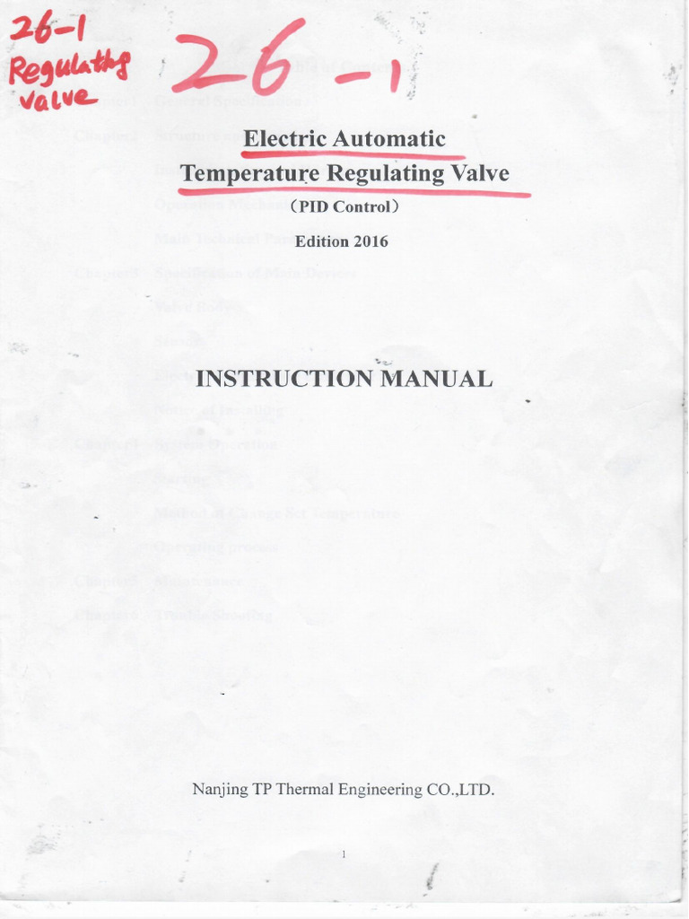 Electric Automatic Temperature Regulating Valve (PID Control) | PDF