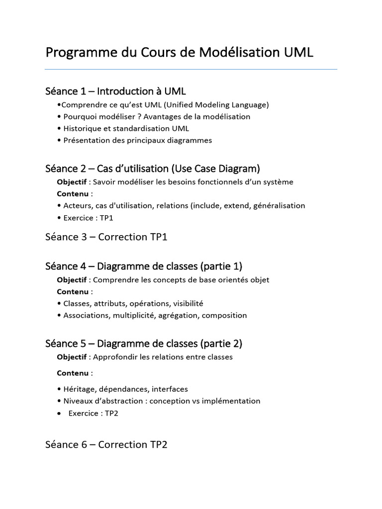 Cours Complet de Modélisation UML | PDF
