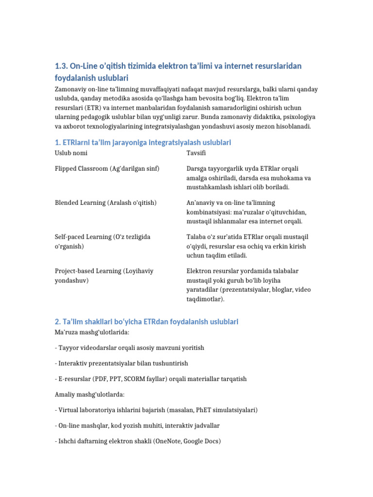 1.3-Bo Lim ETR Va Internet Uslublari | PDF