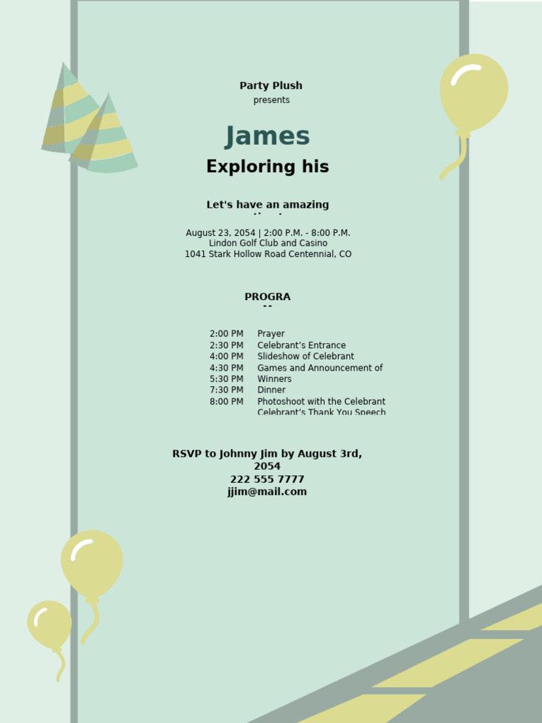70th Birthday Program Template | PDF