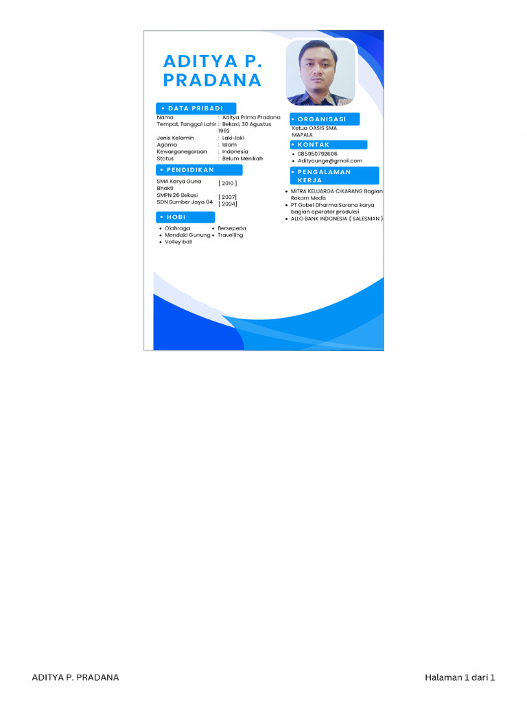 Cv. Aditya - Marketing | PDF