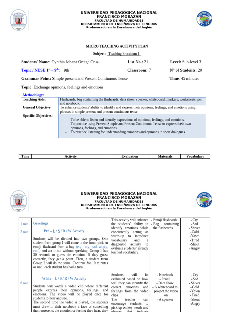 Grammar Didactics Lesson Plan for Microteaching | PDF | Sentence (Linguistics) | Vocabulary