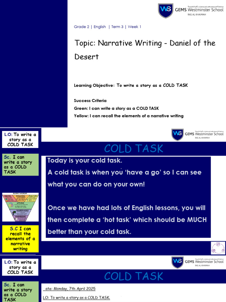 Day 1 Lesson Planning COLD TASK Grade 2 2024-2025 | PDF