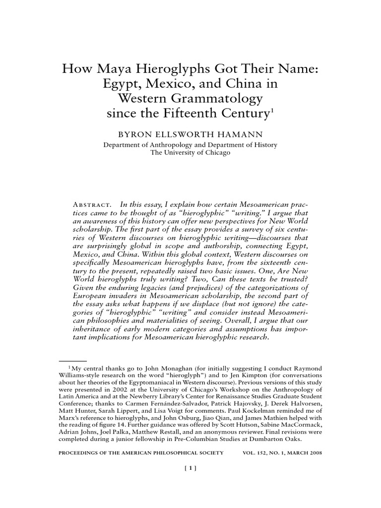 How Maya Hieroglyphs Got Their Name Egyp | PDF | Egyptian Hieroglyphs ...