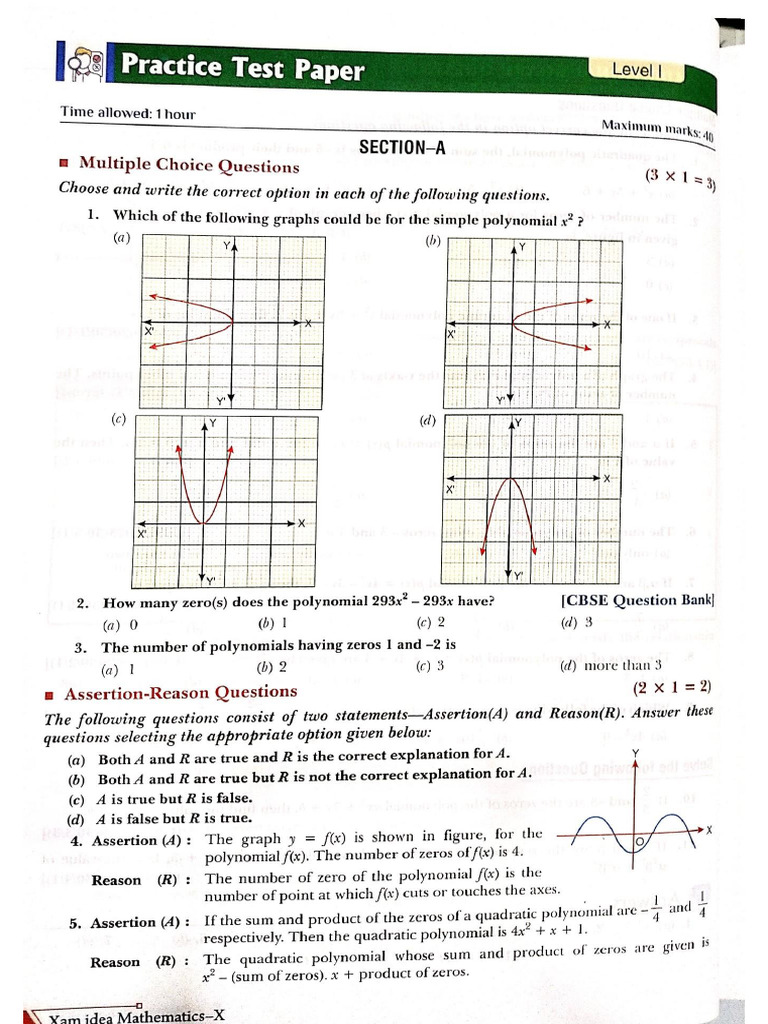 Polynomials Paper 1 | PDF