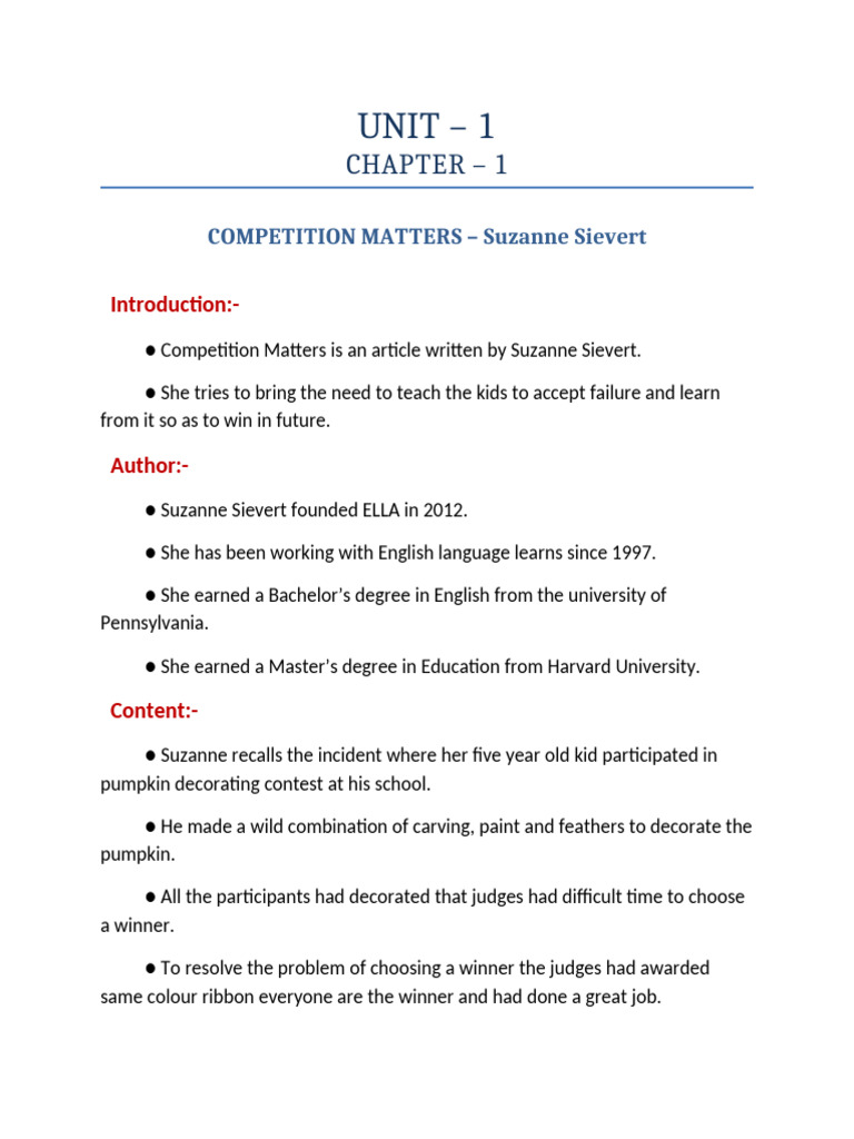 Unit 1 Chapter 1 | PDF
