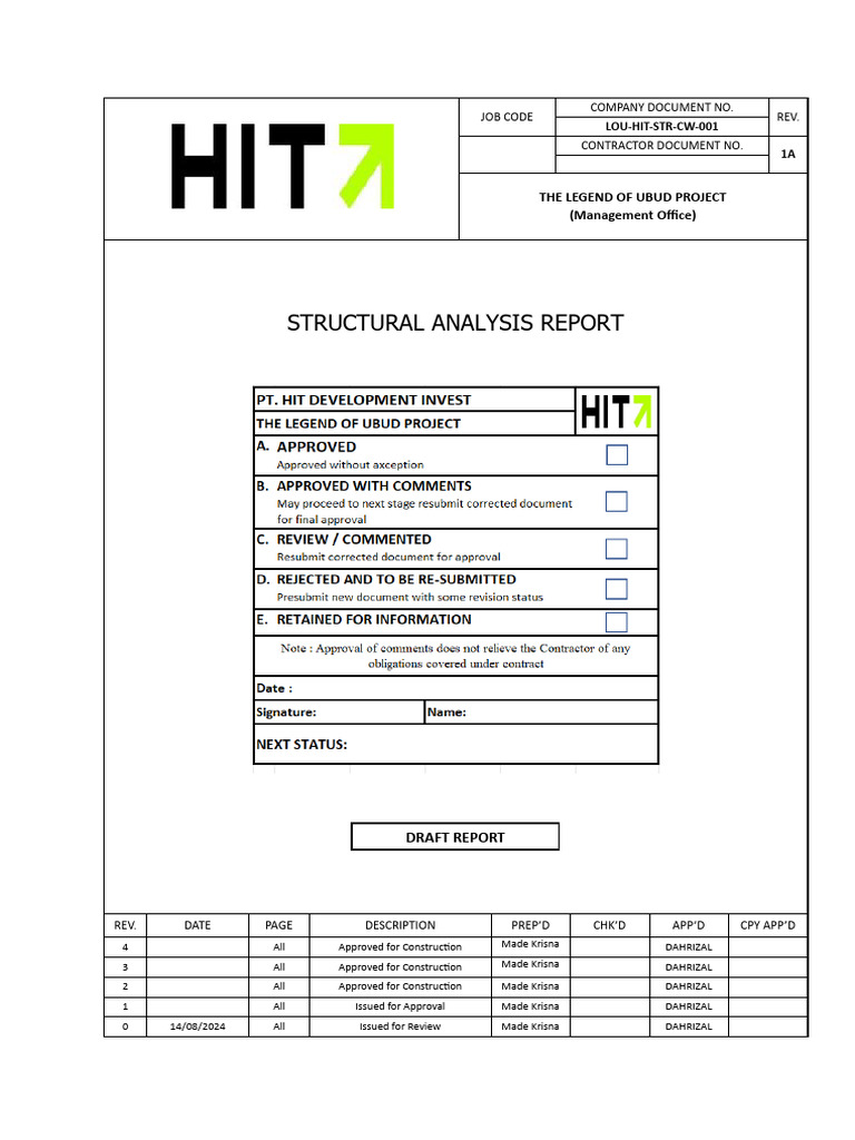 24-08-14 - LOU - Management Office Structural Analysis Report | PDF | Beam (Structure ...