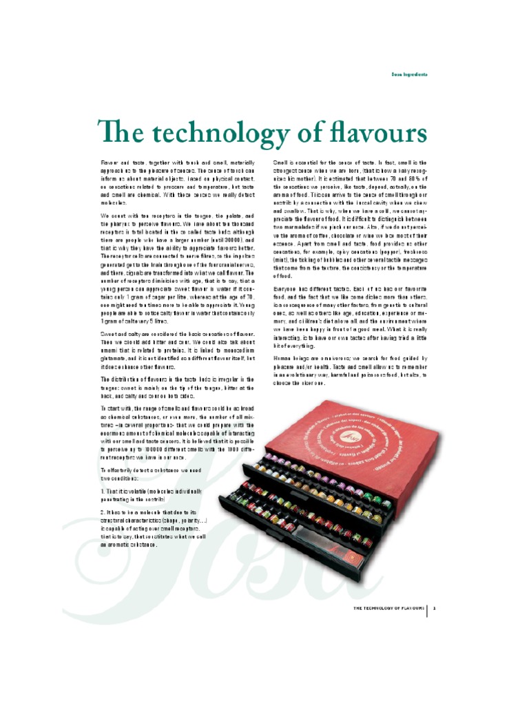 The Technology of Flavours PDF | PDF | Taste | Flavor