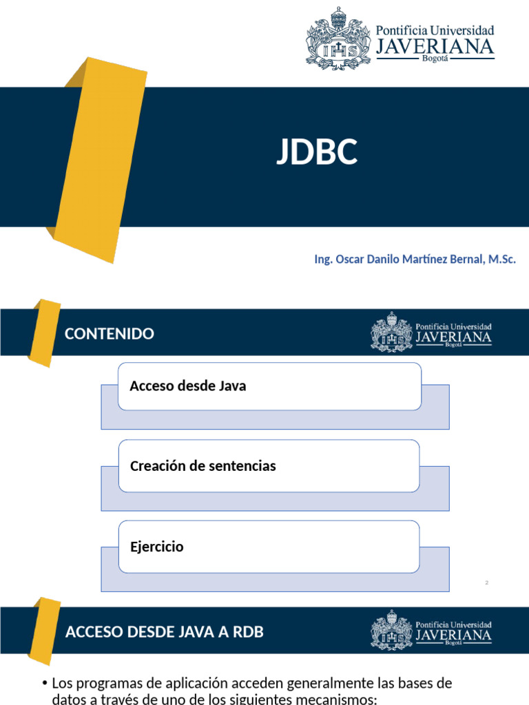 JDBC | PDF | Java (lenguaje de programación) | Bases de datos